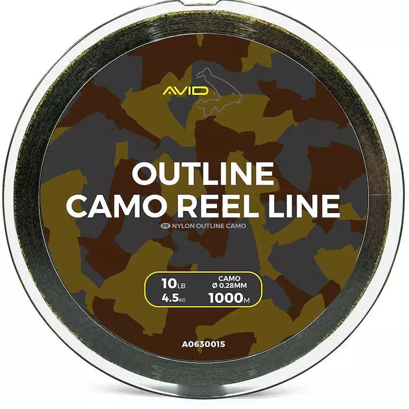 Avid Carp Outline Camo Reel Line 1000 m - 10 lb - 4,5 kg - 0,28 mm ...