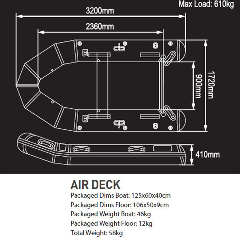 Fox Inflatable Boat 320 X Air Deck, Angelshop für Profis - KL Angelsport