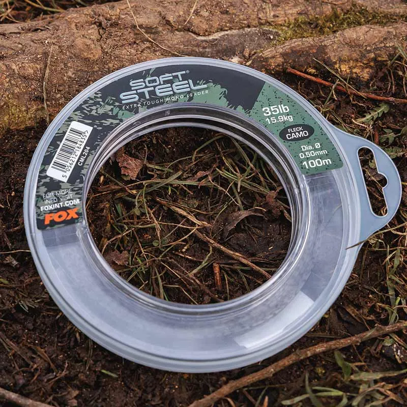 FOX Soft Steel Fleck Camo Leader 100 m 60 lb 27,3 kg, Angelladen für ...