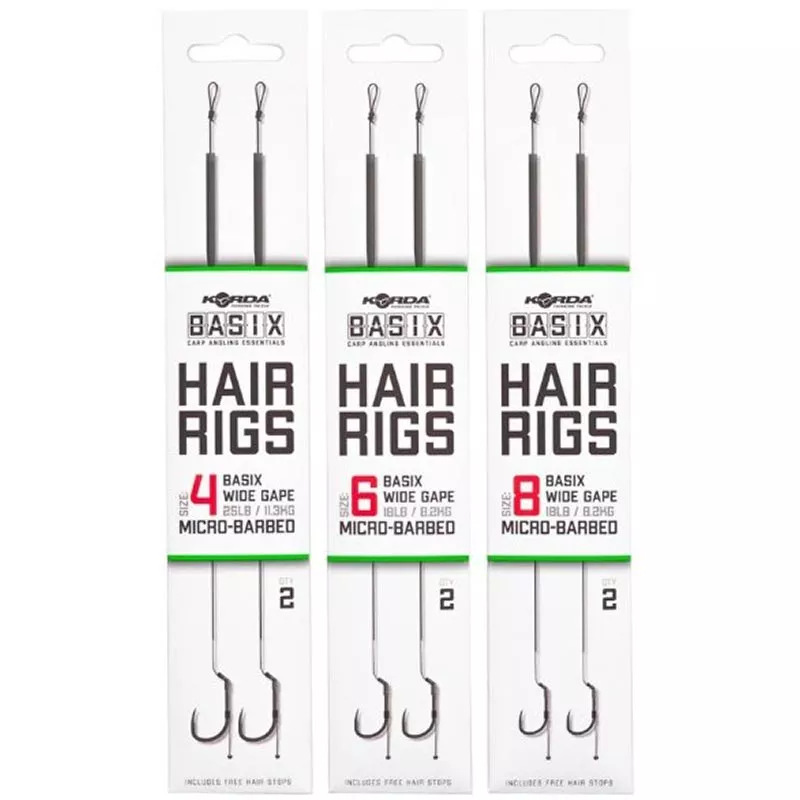 Korda Basix Hair Rigs Wide Gape 4 25lb, Angelladen für Profis - KL ...