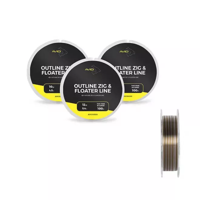 Avid Carp Outline Zig & Floater Line 100 m - 10 lb - 4,5 kg - 0,26 mm ...